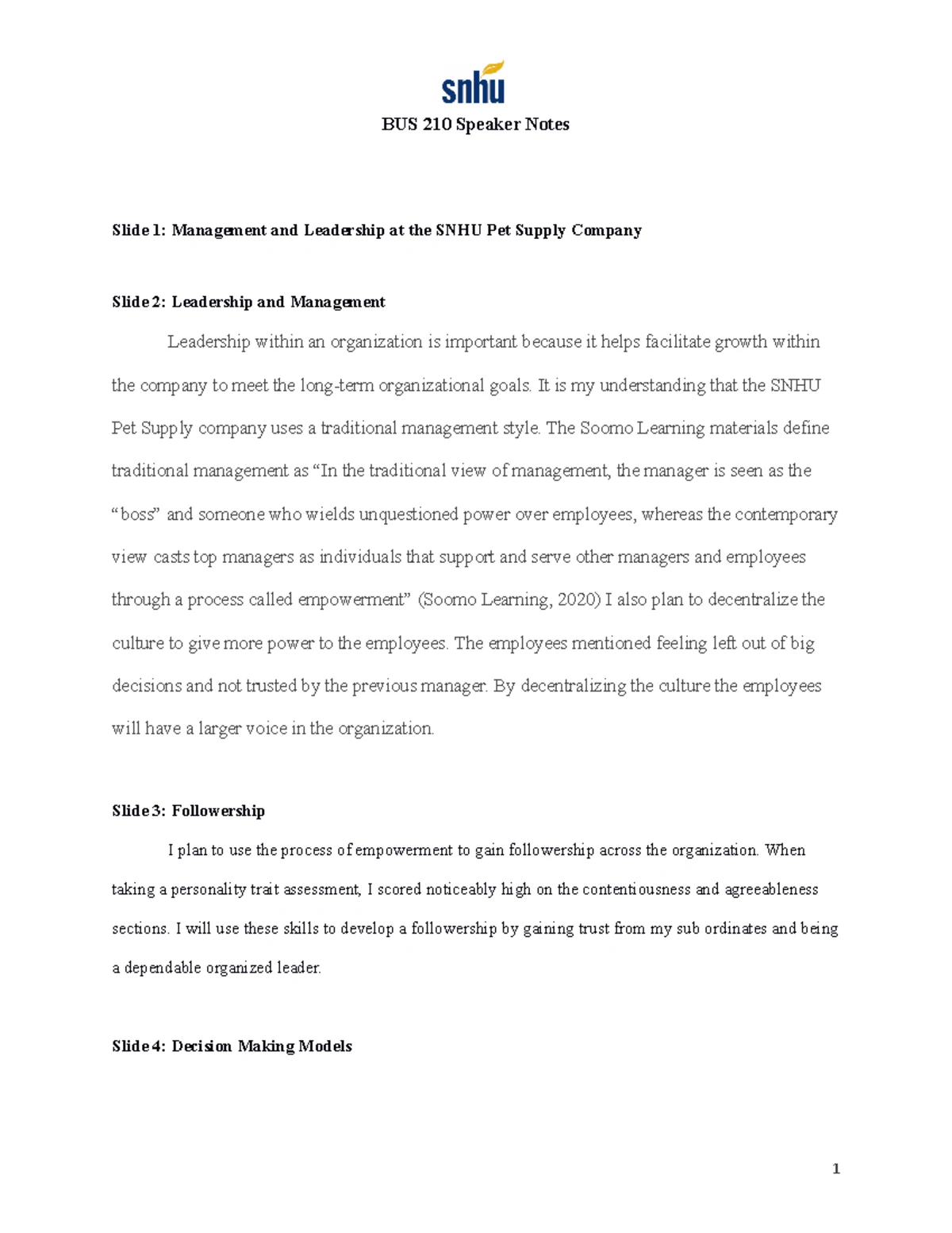 BUS 210 Module 2 Assignment Management Approaches - MANAGEMENT AND TEAM ...