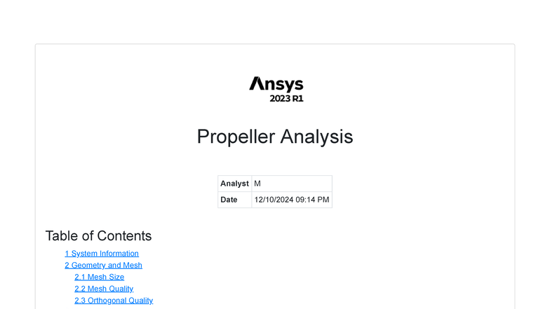 Propeller Analysis - Detailed Simulation Setup and Results - Studocu