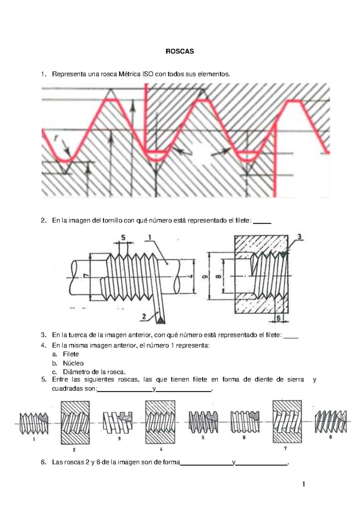 Ejercicios de Roscas Metricas ISO - Guia de Estudio 2023 - Studocu
