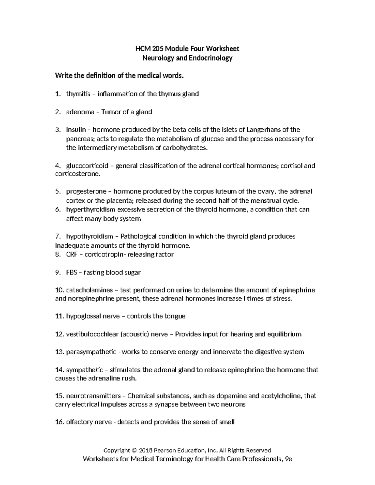 HCM 205 Module Four Worksheet - HCM 205 Module Four Worksheet Neurology ... HCM 205 Module Four Worksheet - HCM 205 Module Four Worksheet Neurology ...