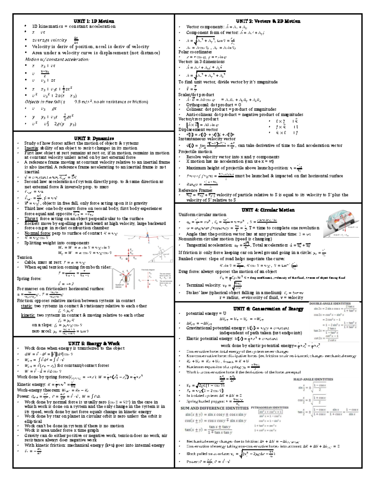 PHYS 131 Midterm Study Guide: Key Concepts in Motion & Forces - Studocu