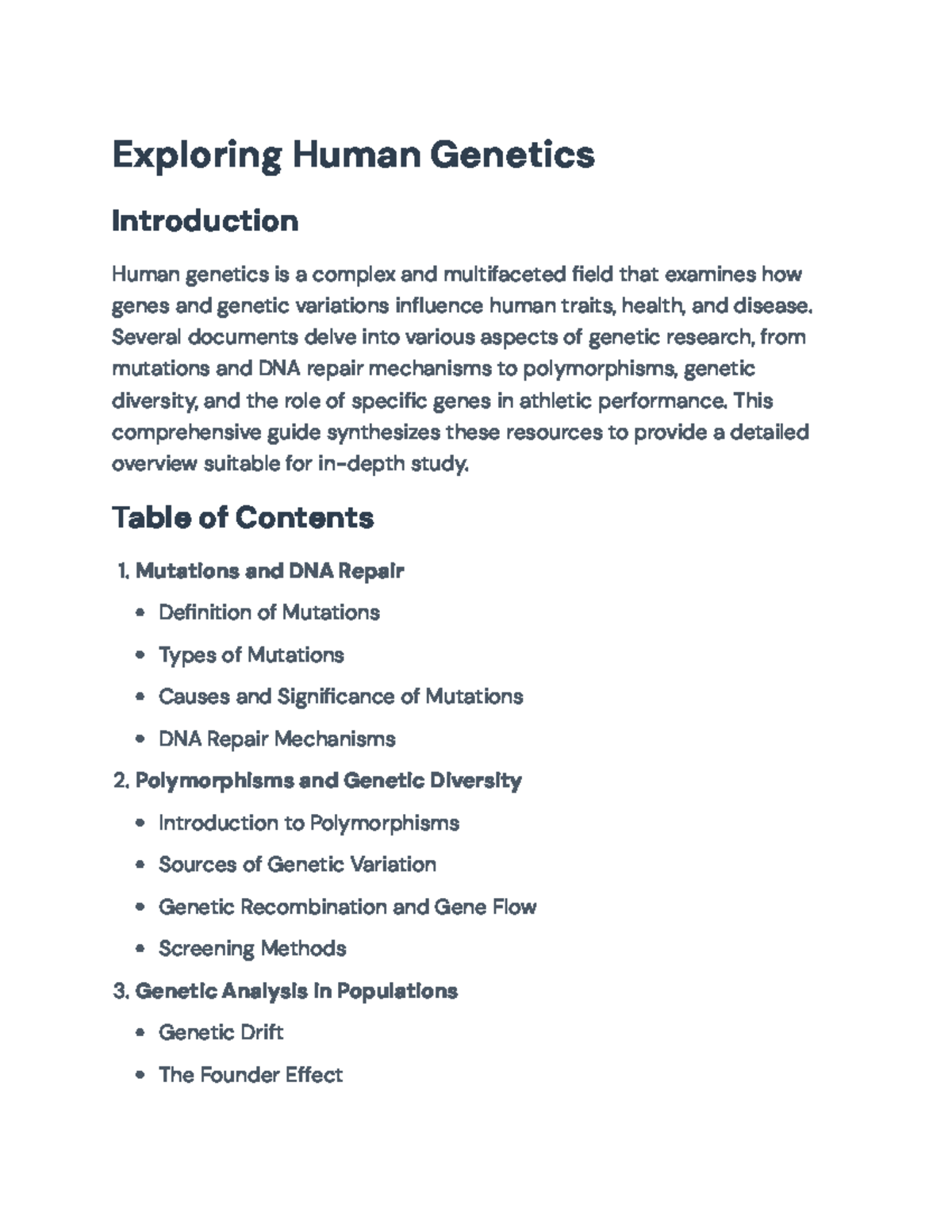 Comprehensive Guide to Human Genetics: Key Concepts and Experiments ...