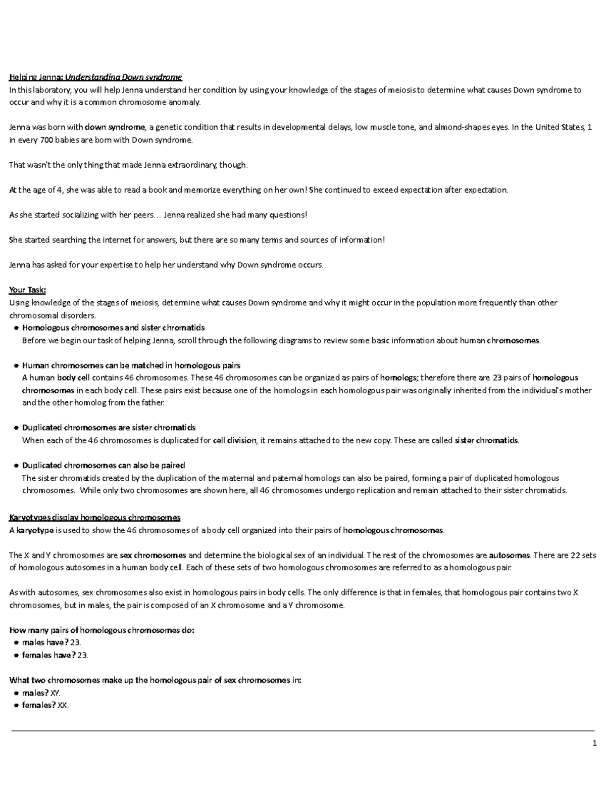 Meiosis virtual lab - - Studocu