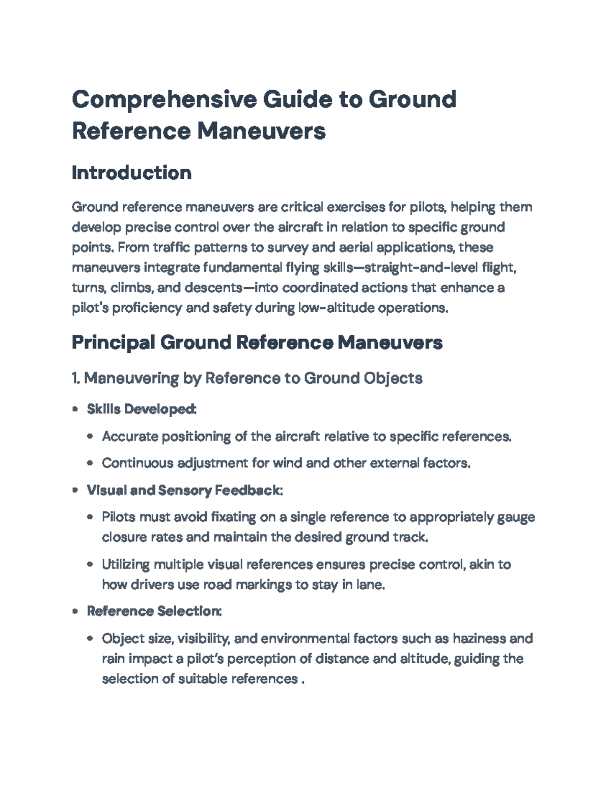 Ground Reference Maneuvers Guide for Pilots (Flight Training ...
