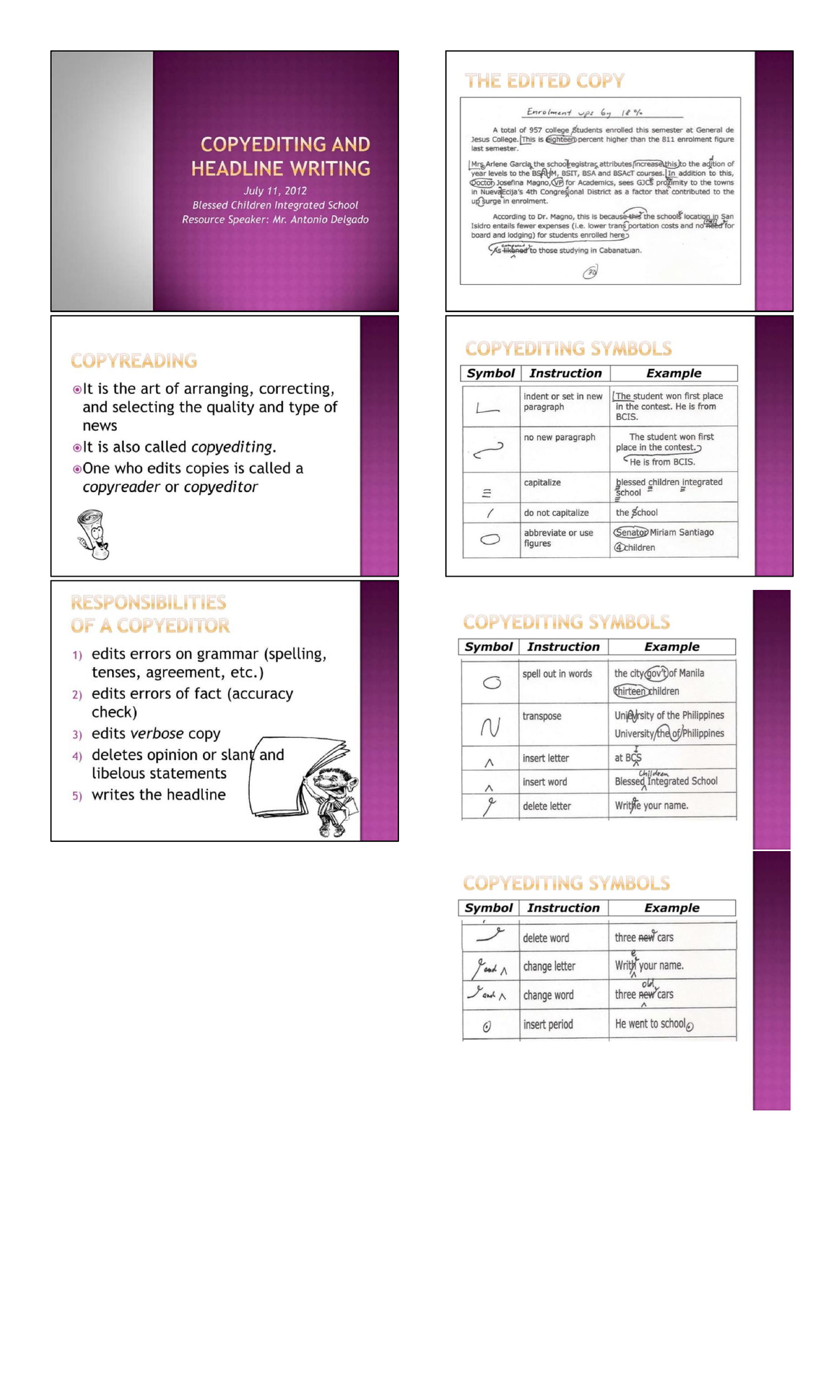 Copyediting and Headline Writing Notes (Course Code: COPY 101) - Studocu