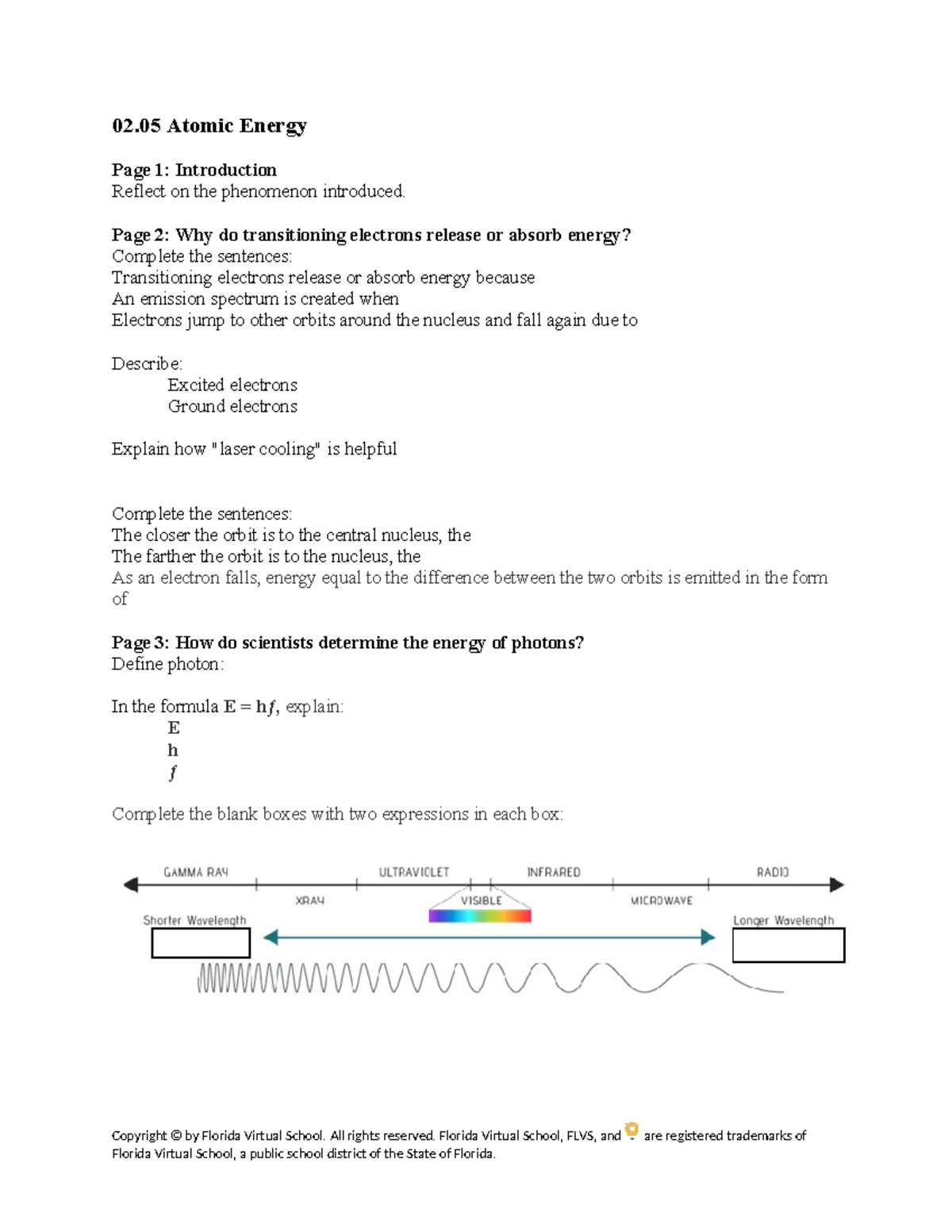 02.05 Chemistry Lecture: Atomic Energy and Electron Transitions - Studocu