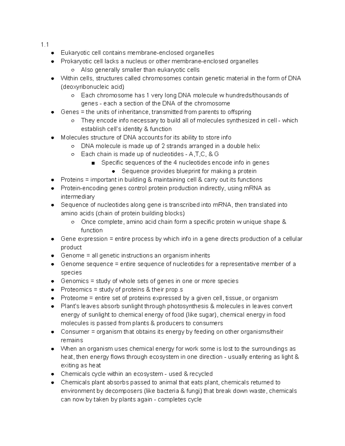 Cell Book Notes Chapter 1 - Campbell Biology in Focus Insights - Studocu