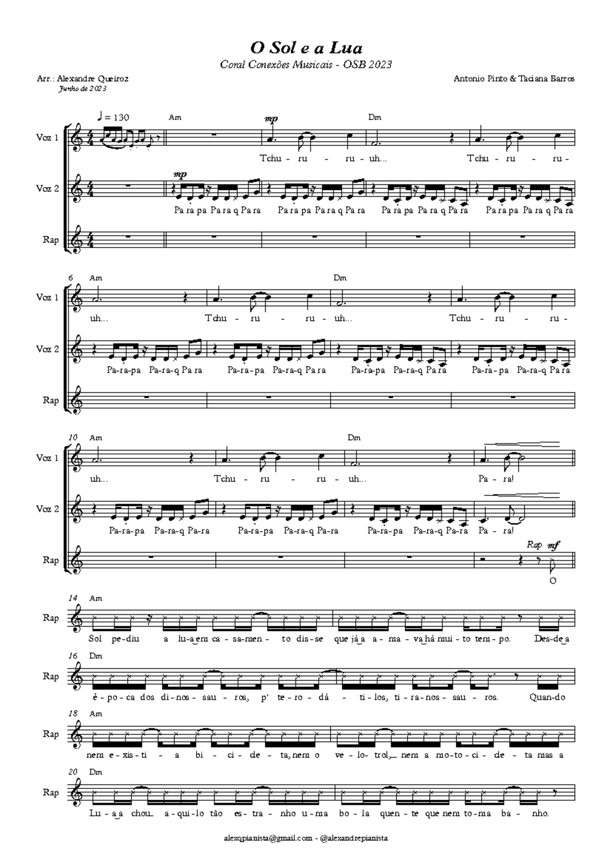 O Sol e a Lua: Conexões Musicais OSB 2023 - Arr. Alexandre Queiroz ...