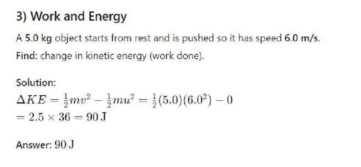 25 12 15 14 56 40 - solving - PHYSICS - 3) Work and Energy A 5 kg ...