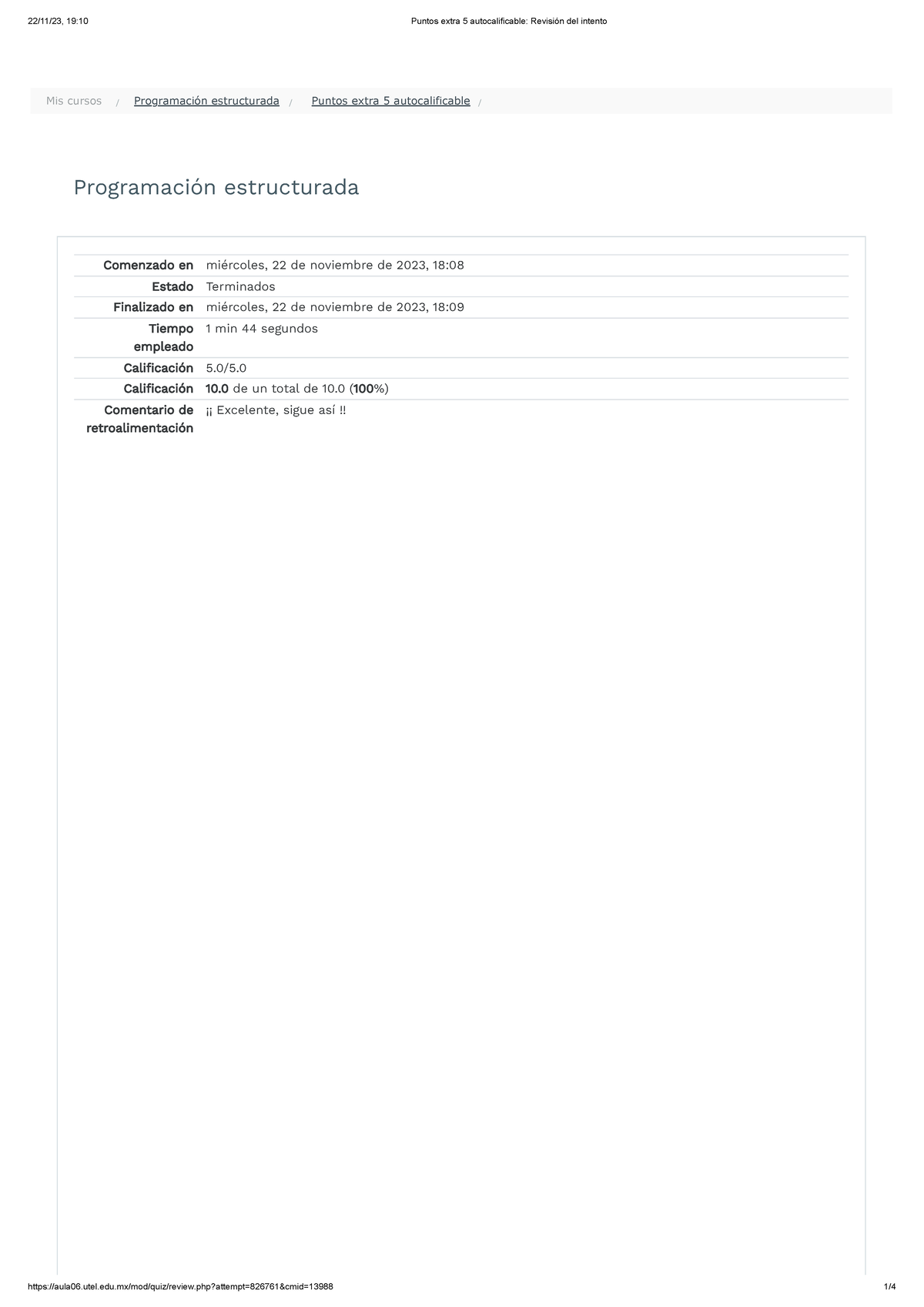 Puntos Extra 5: Revisión de Programación Estructurada - Studocu