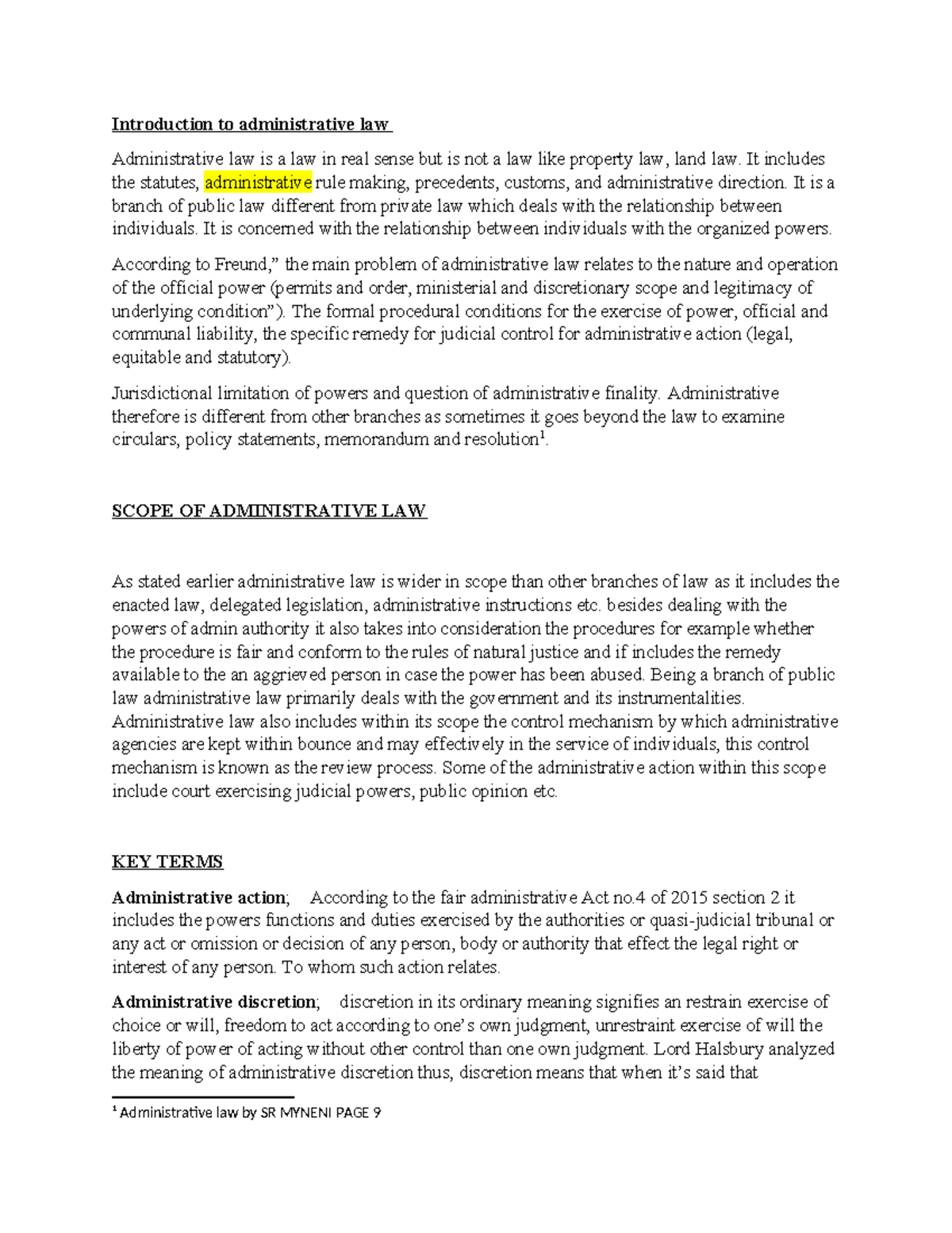 Administrative Law Overview: Key Principles and Scope - Studocu