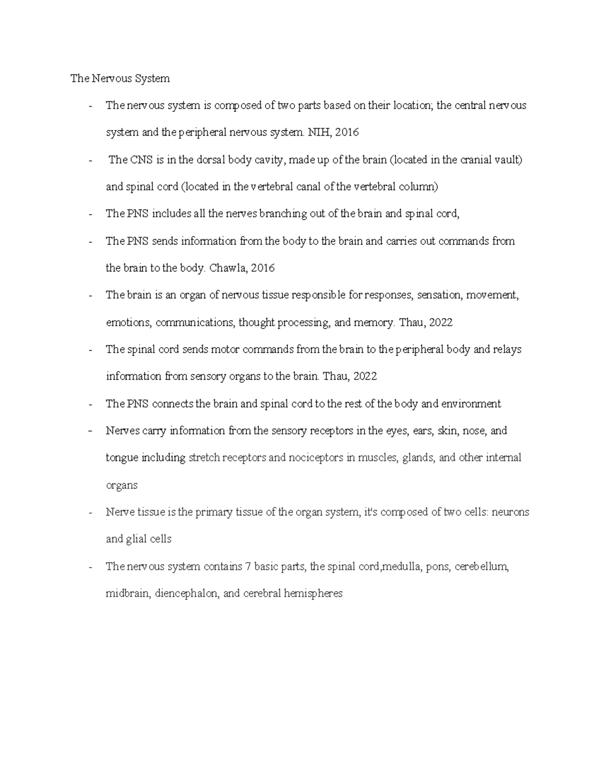 Nervous System Functions: Project Overview and Key Components - Studocu