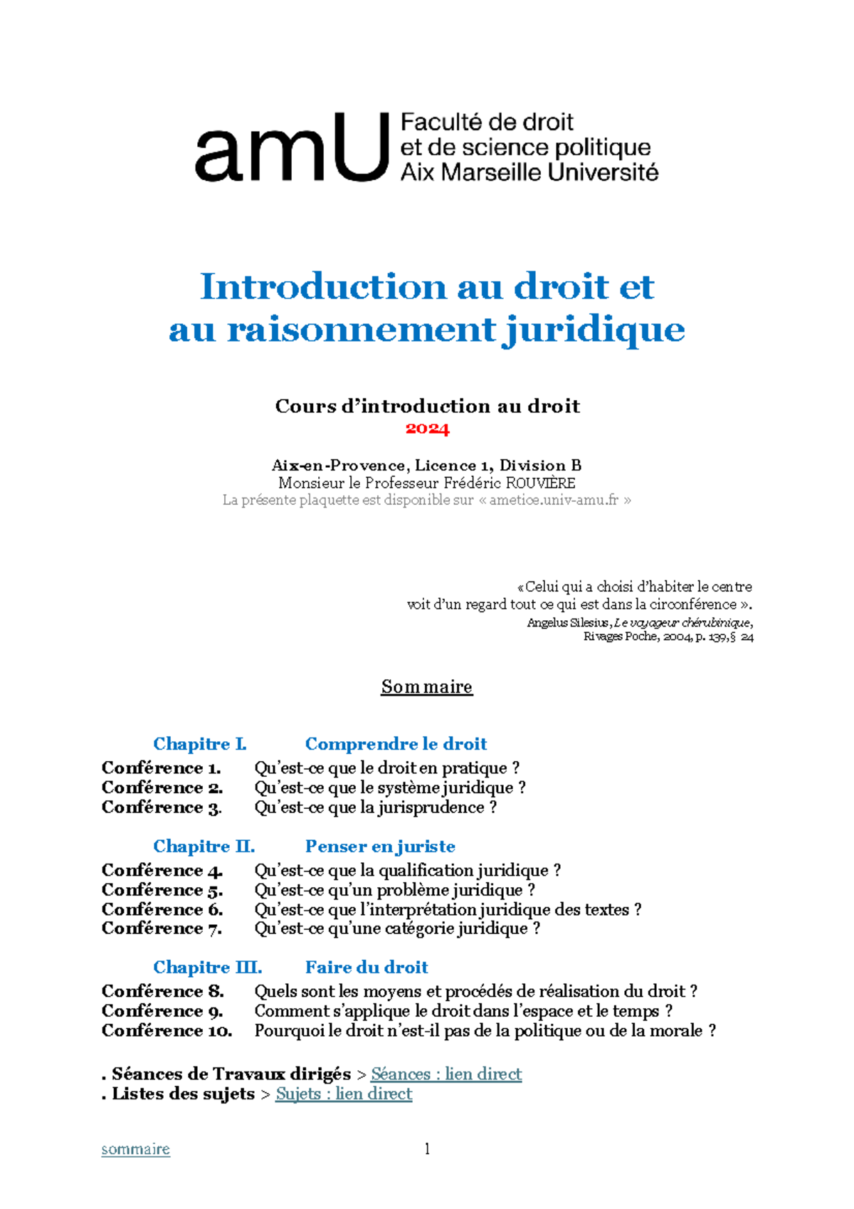 Introduction au Droit - Cours et Méthodologie (Licence 1, TD) - Studocu
