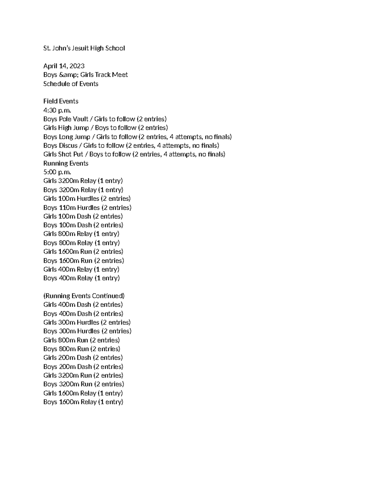 St. Johns 2023 3 - good answers - St. John’s Jesuit High School April ...