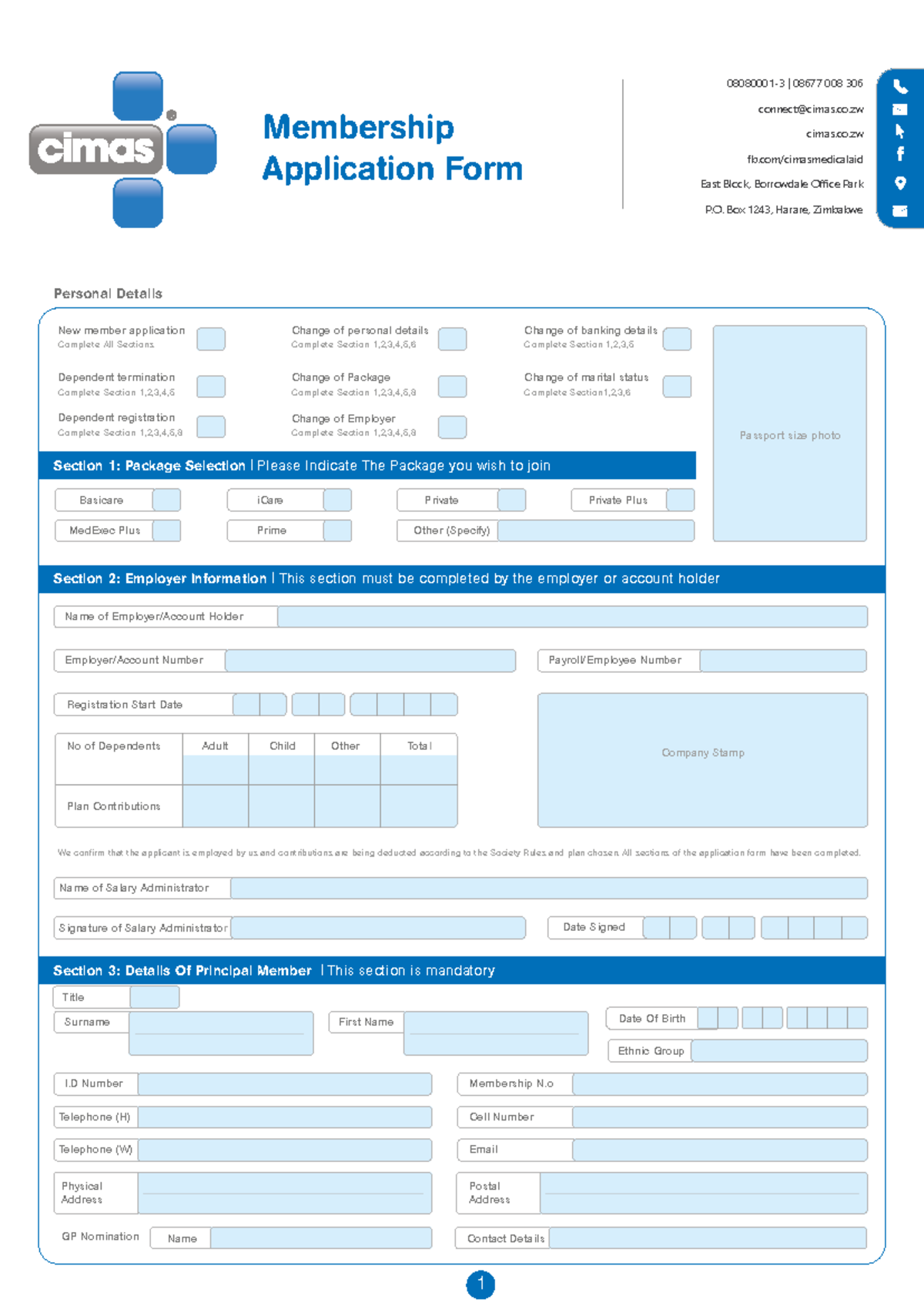 CIMAS Medical Aid Application Form: New Members & Dependents - Studocu