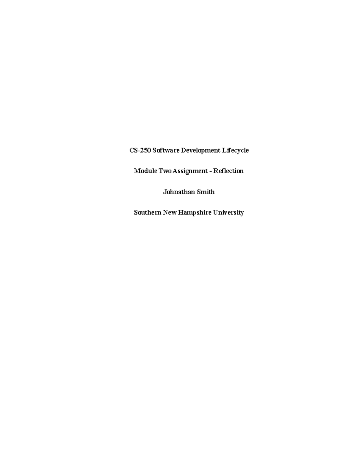 CS-250 Module Two Assignment Reflection - CS-250 Software Development ...