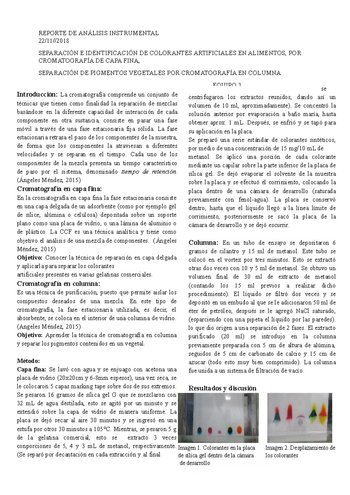 SEPARACIÓN DE COLORANTES ARTIFICIALES Y PIGMENTOS VEGETALES POR CCF Y ...