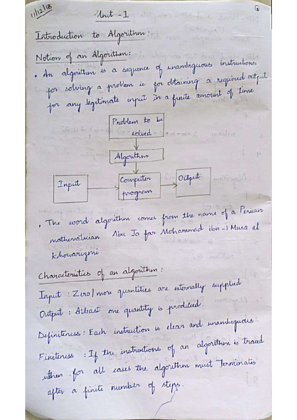 UNIT-1-DAA Notes - Algorithms - a Unit 1 Introduction to Algorithm ...
