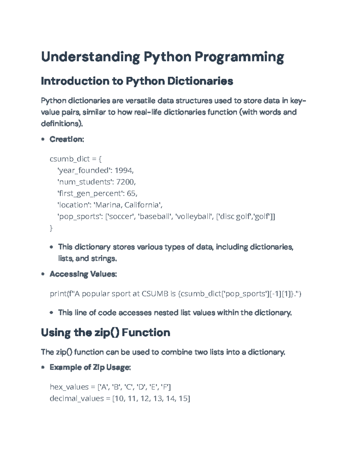 Understanding Python Programming: Dictionaries, File Handling, & More ...