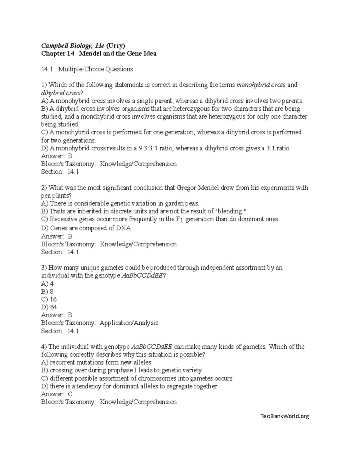 Chapter 10 - This contains practice multiple choices + questions ...