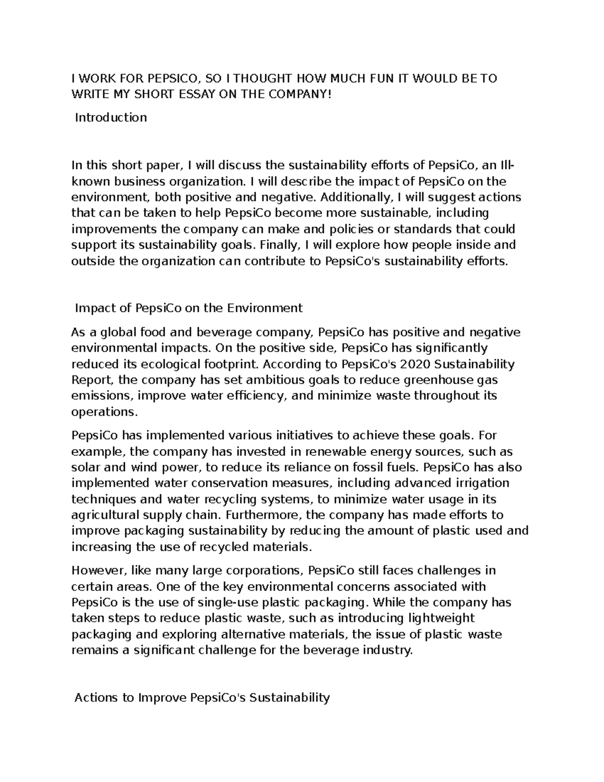 Module 4 short paper IDS 150 perspective in sustainability - I WORK FOR ...