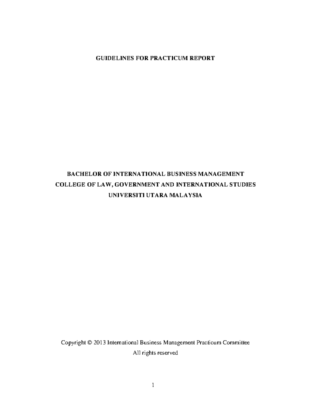 Practicum Report Guidelines for BIBM Students: A Complete Overview - Studocu