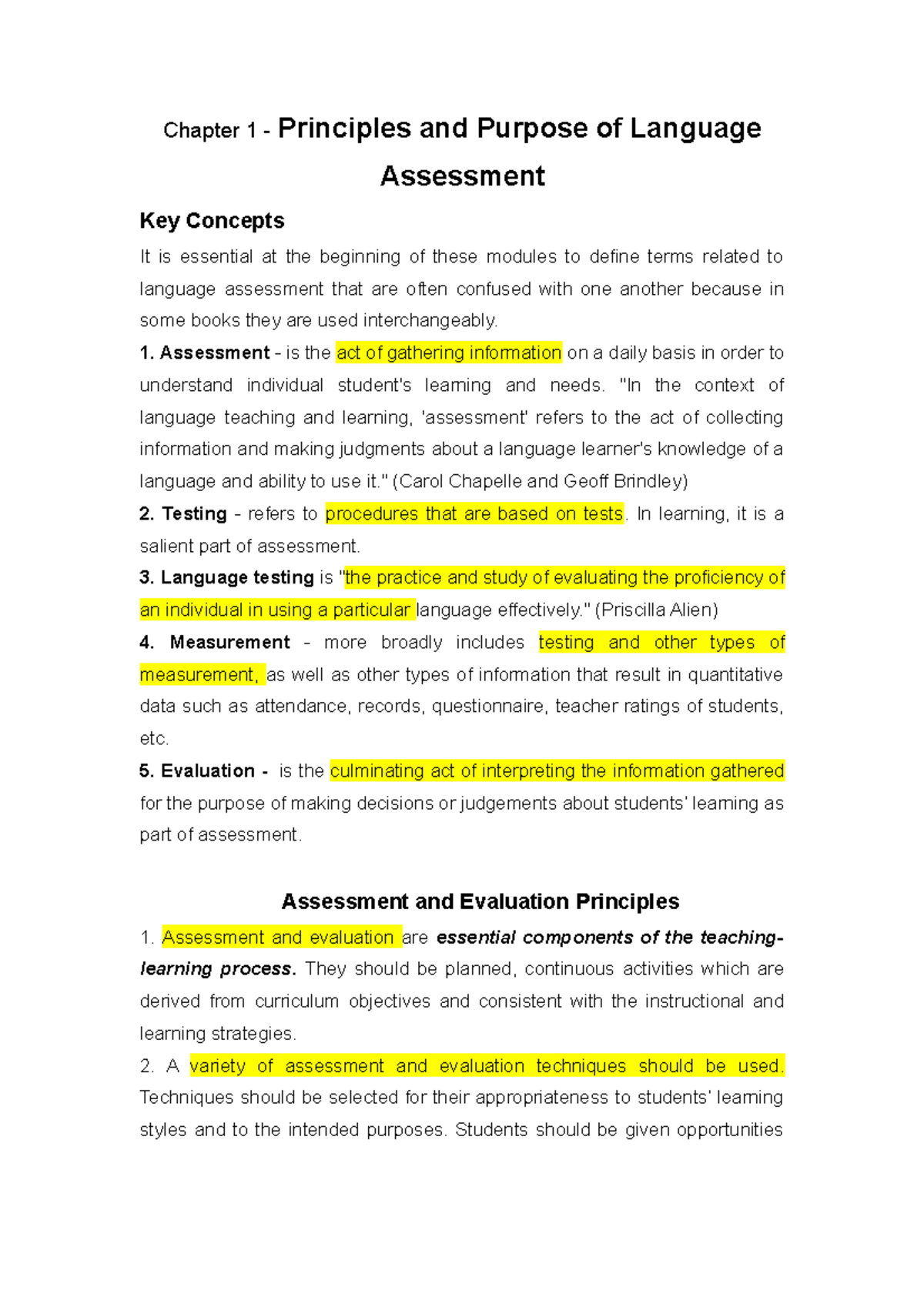 Chapter 1-3: Principles, Types & Techniques of Language Assessment ...