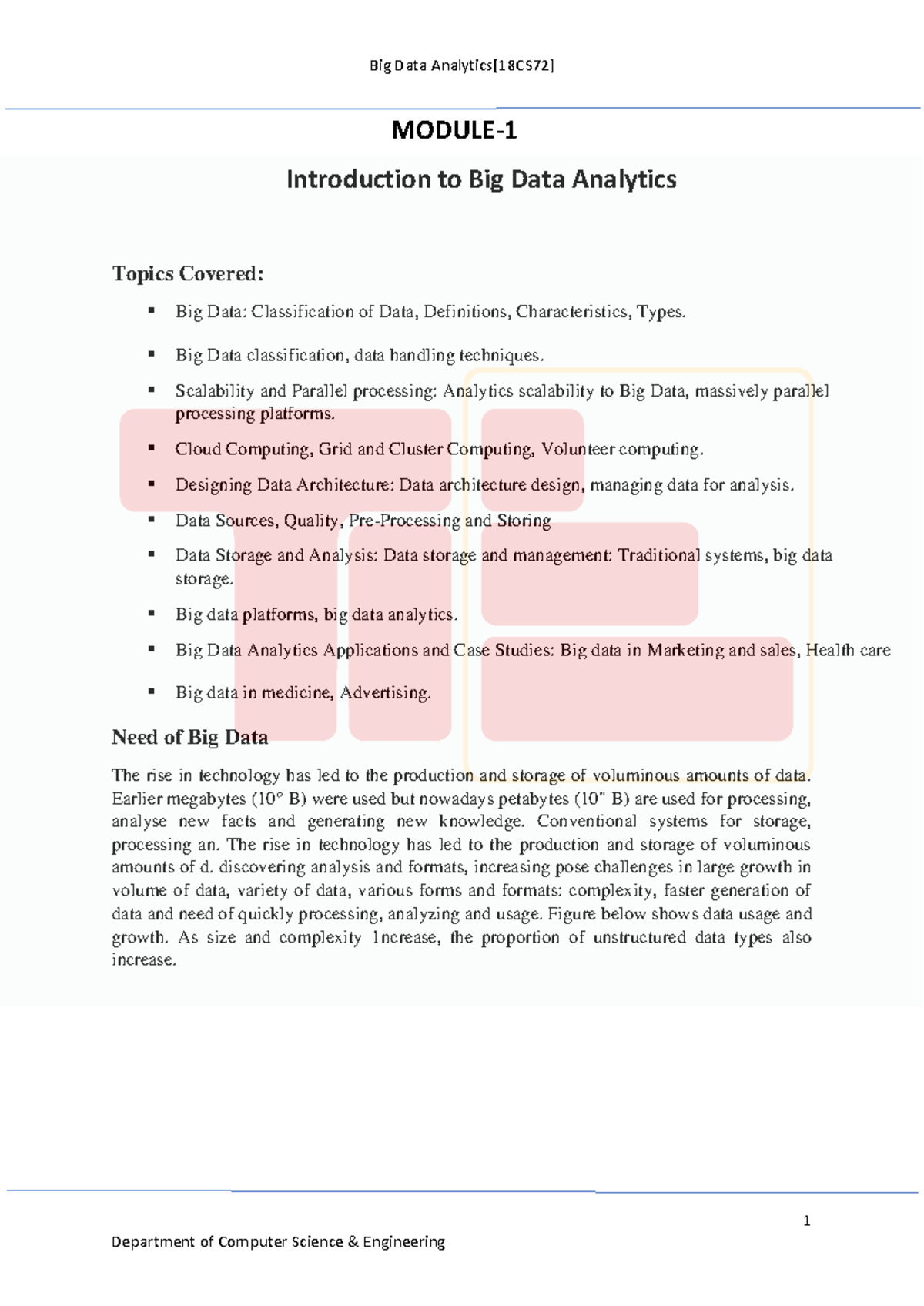 BDA-MOD1Notes tie - 1 MODULE- Introduction to Big Data Analytics Topics ...