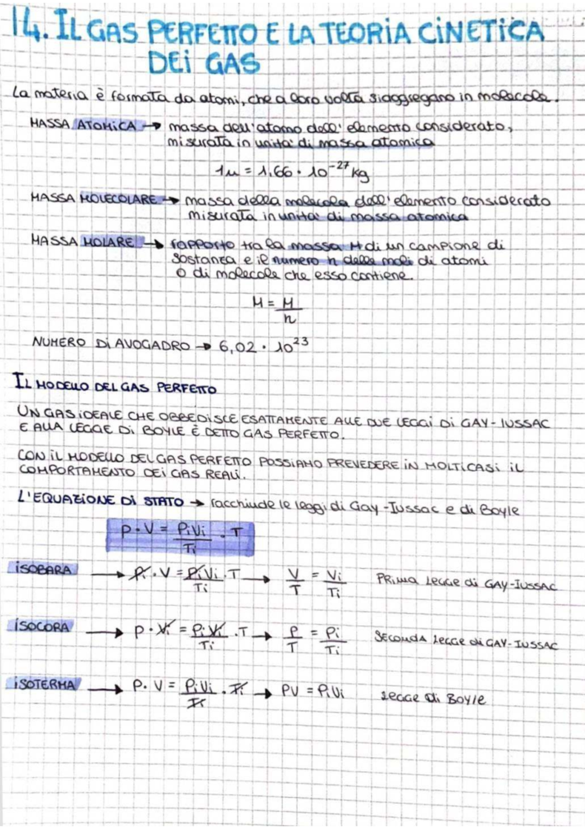 ILC 1.1 - Gas Perfetto e Teoria Cinetica dei Gas - Studocu