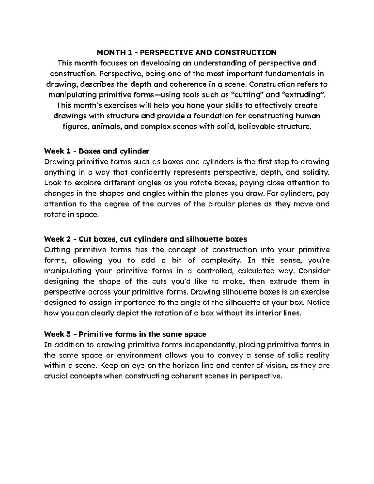 C52 Challenge: Month-by-Month Drawing Fundamentals Guide - Studocu