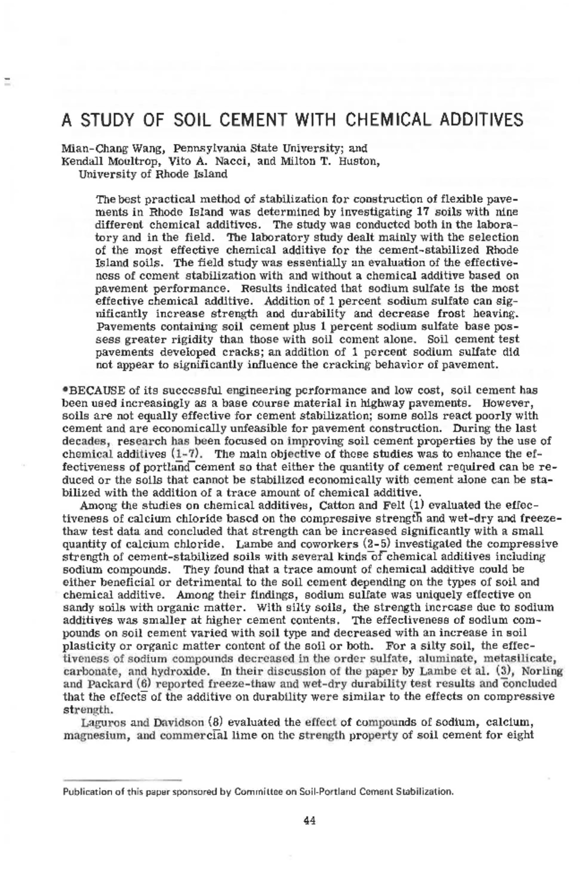 A Study of Soil Cement With Chemical Additives 1968 - A STUDY OF SOIL ...