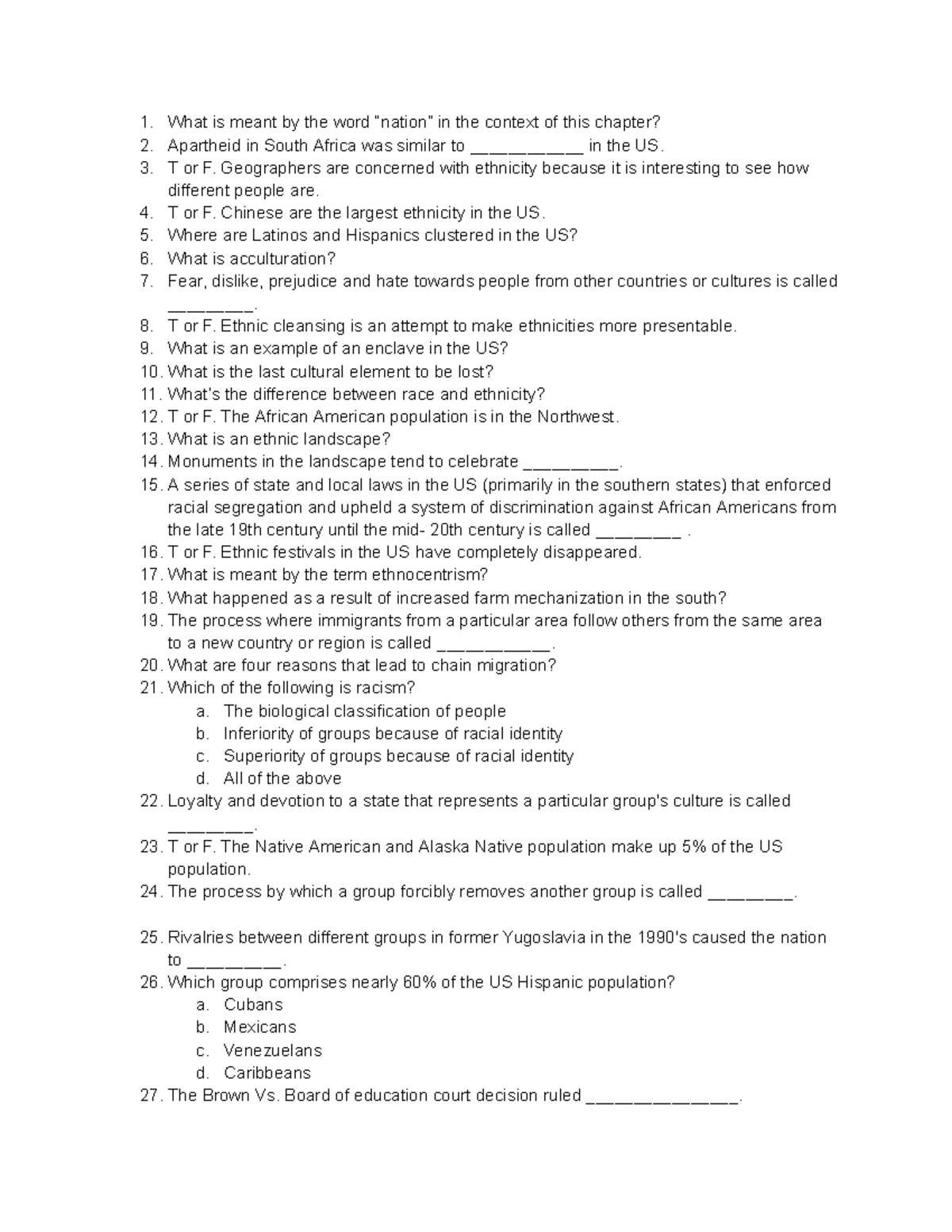 Ethnicity and Nation: Key Concepts and Questions - Studocu