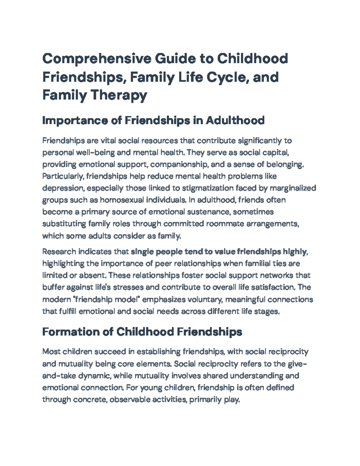Comprehensive Guide to Family Therapy & Life Cycle Stages (PSY 301 ...