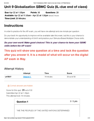 Unit 9 Multiple choice ...