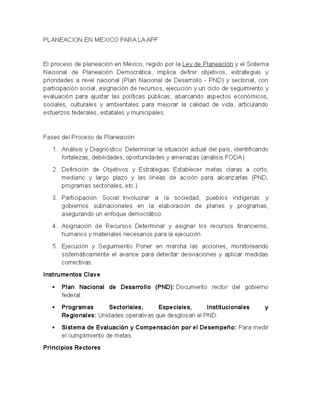 Planeación en México para la APF 2026: Proceso y Estrategias - Studocu