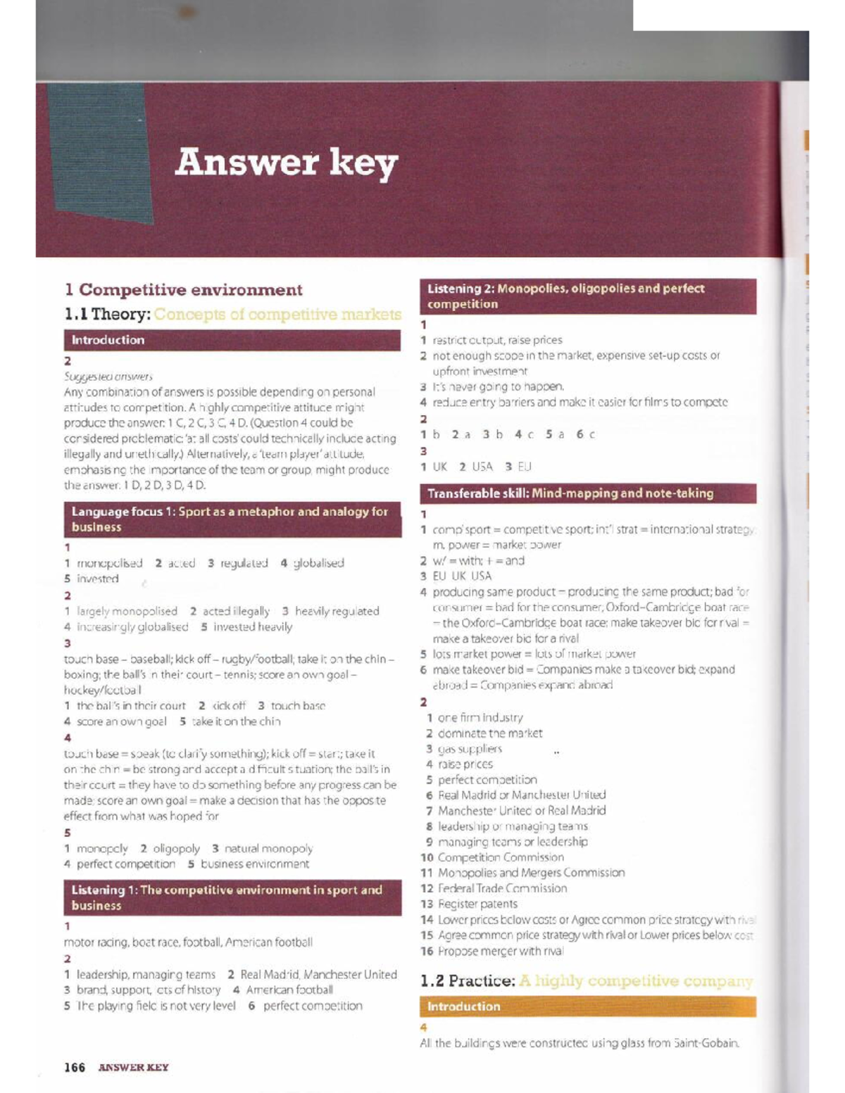 Competitive Environment: Answer Key for Course Code 1.1 Theory - Studocu