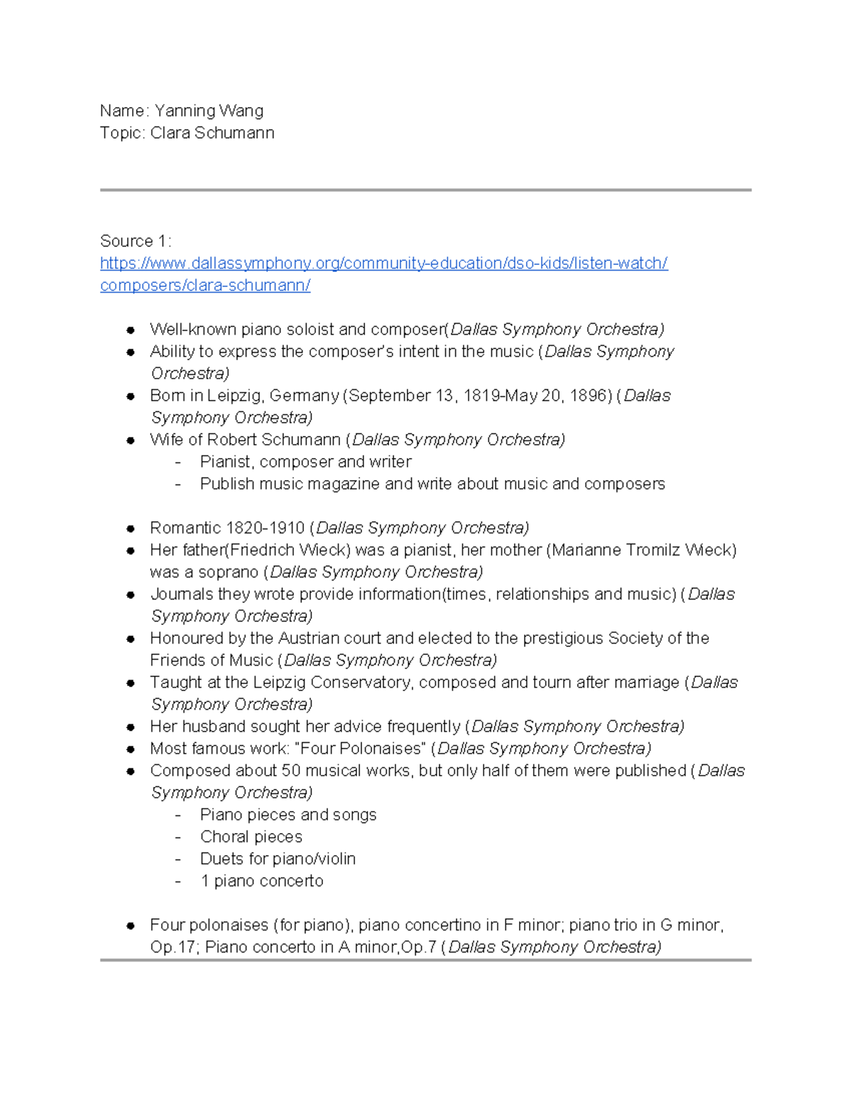 Music History - Research Notes Outline & Bibliography Template - Name ...