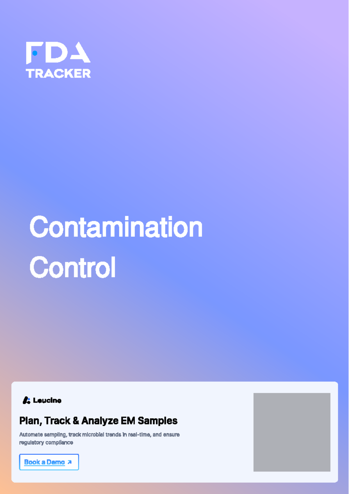 Contamination Control Checklist for Compliance and Monitoring - Studocu