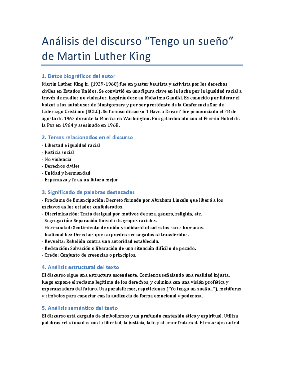 Discurso De Martin Luther King Jr. En Palabras 📅 Un Día Como Hoy,