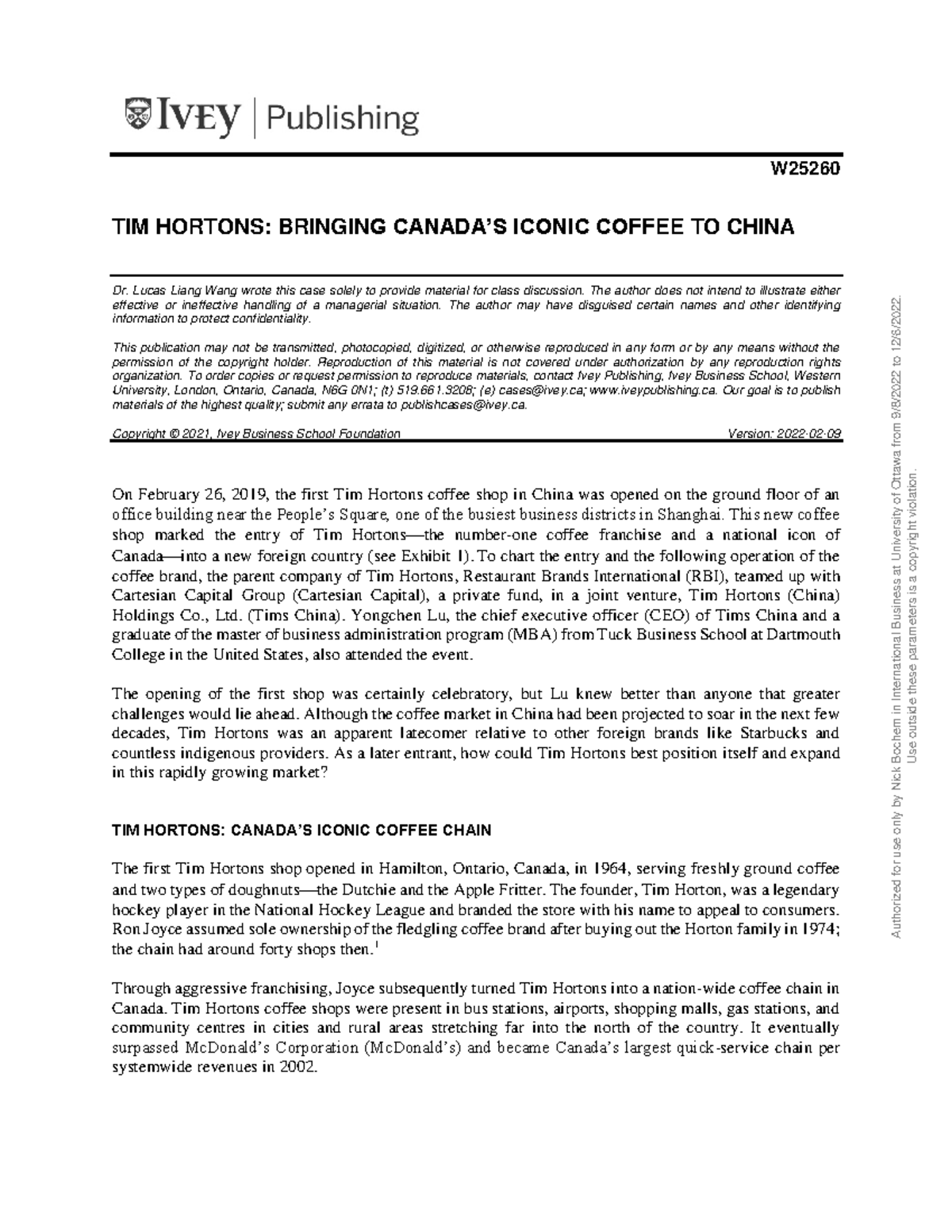 Tim Hortons Case Study: Expanding Canada's Coffee Culture to China ...