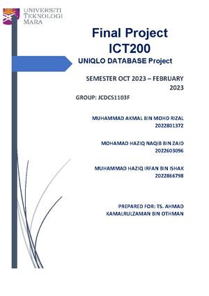 Project Proposal ICT200 - FAKULTI SAINS KOMPUTER DAN MATEMATIK DIPLOMA ...