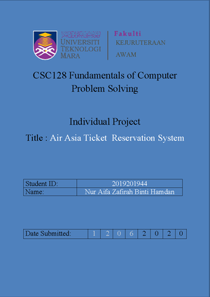 Group Project Report ZOO Ticketing System - UNIVERSITI TEKNOLOGI MARA ...