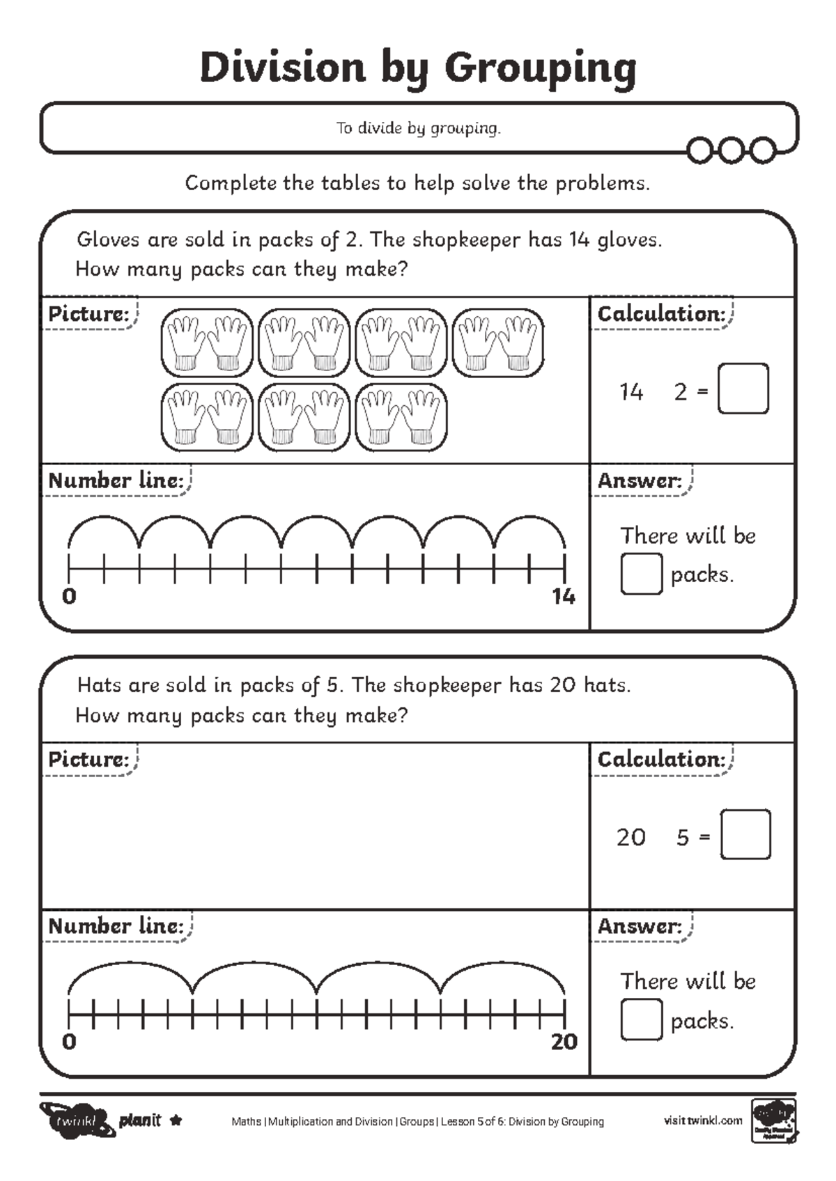 Maths multiplication and division groups lesson 5: Division grouping ...