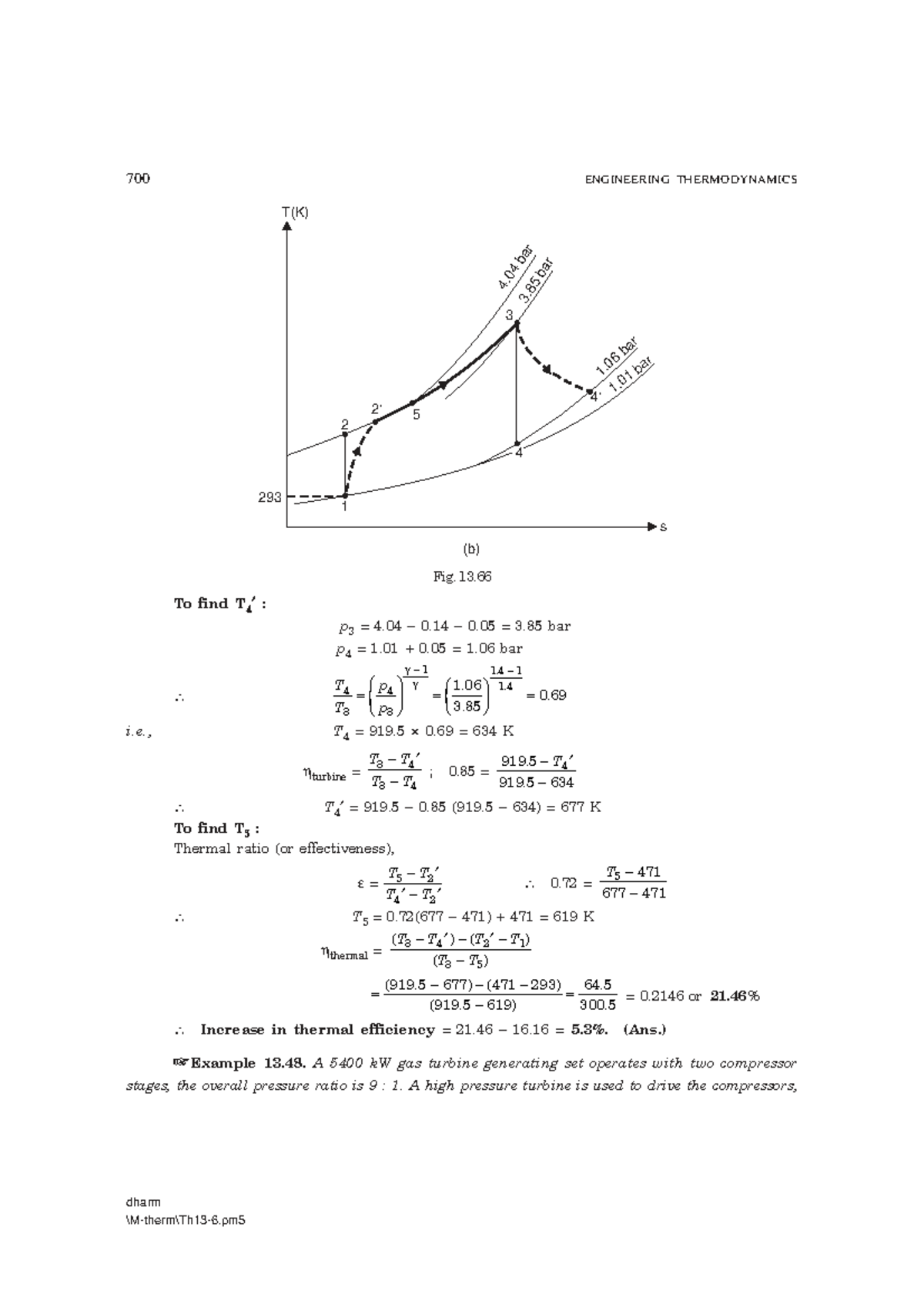 700 ENGINEERING THERMODYNAMICS: Gas Turbine Efficiency Analysis - Studocu