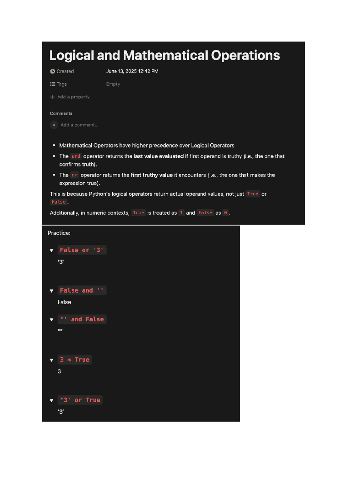 Logical and Mathematical Operations: Key Concepts and Practices - Studocu