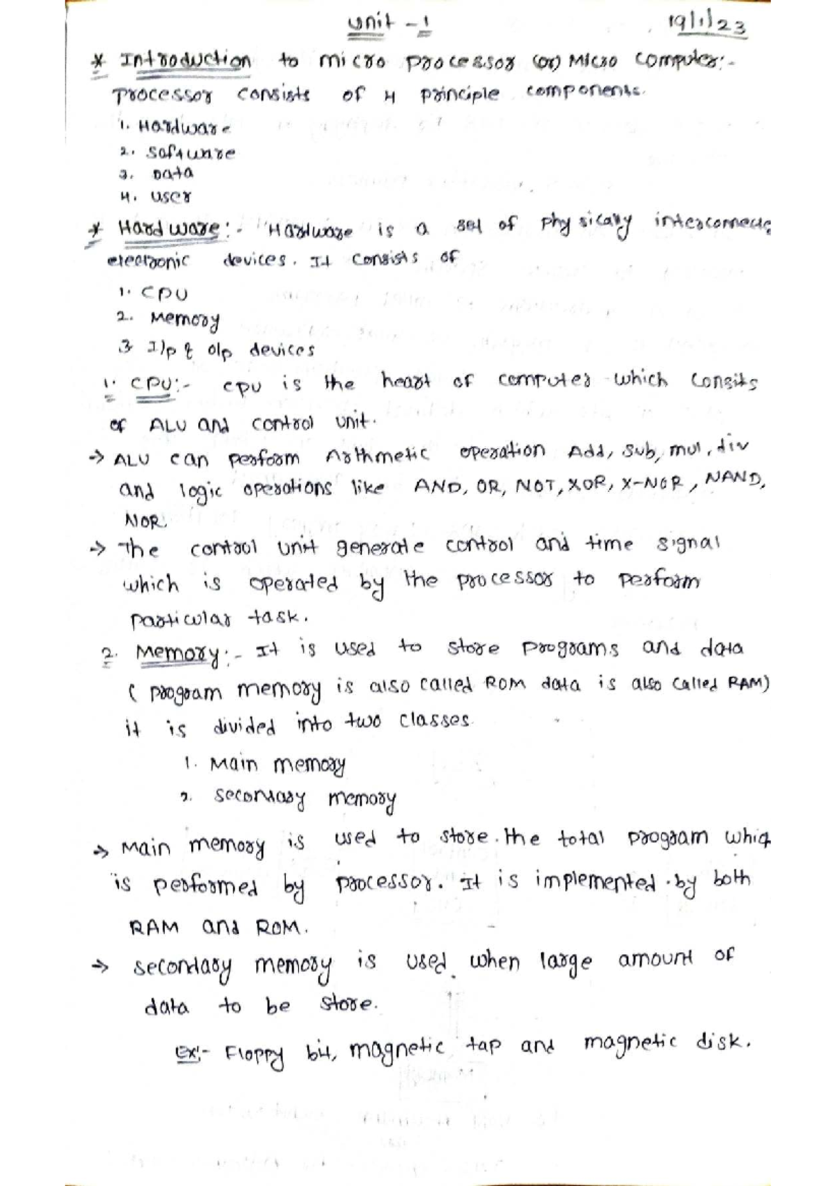 MPMC Unit-1: Introduction to Microprocessor Components and Architecture ...