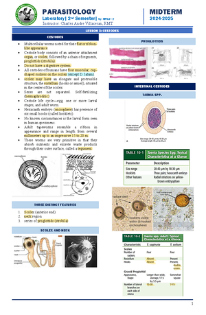 Cestodes 2 - Gsuwus su - PARASITOLOGY L e c t u r e r : Dr. Di a z ...