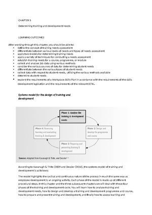 [Solved] Personnel training n5 notes - Human Resource Management ...