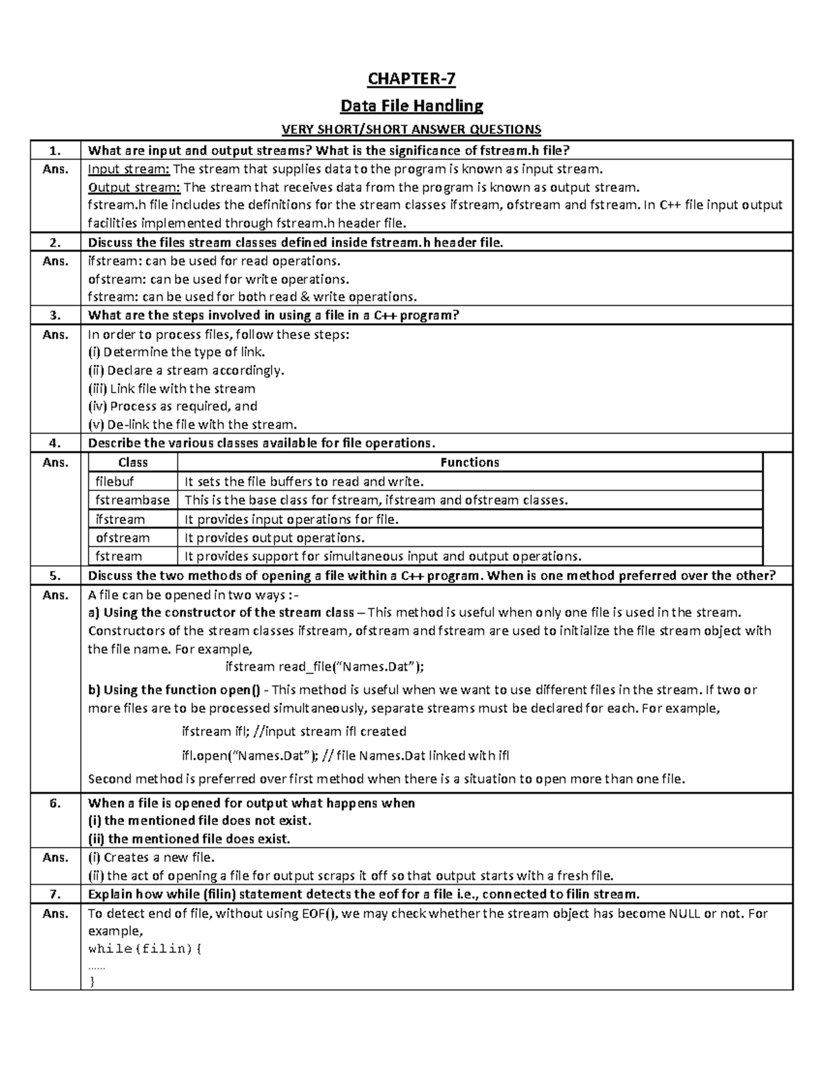 Class 12 sumita arora c++ ch07 data file handling solution - CHAPTER- Data File Handling VERY ...