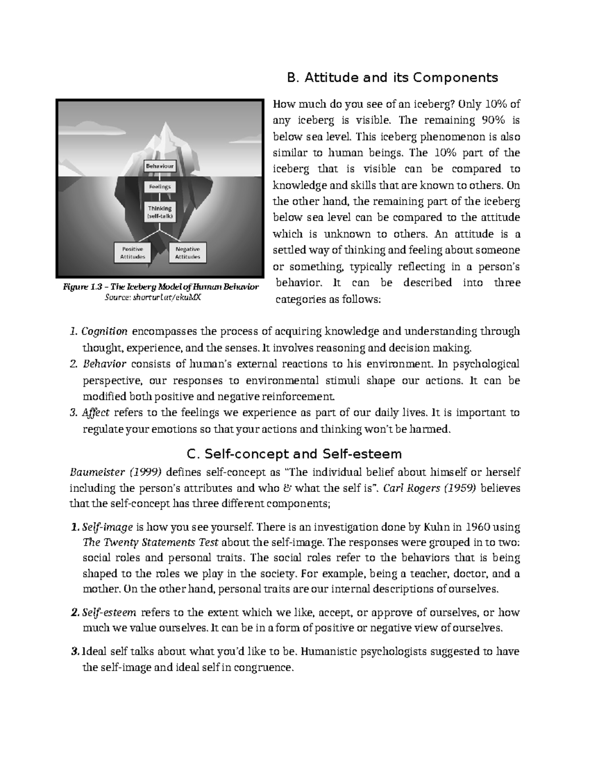 Attitude and Its Components: Key Concepts & Self-Concept Insights - Studocu